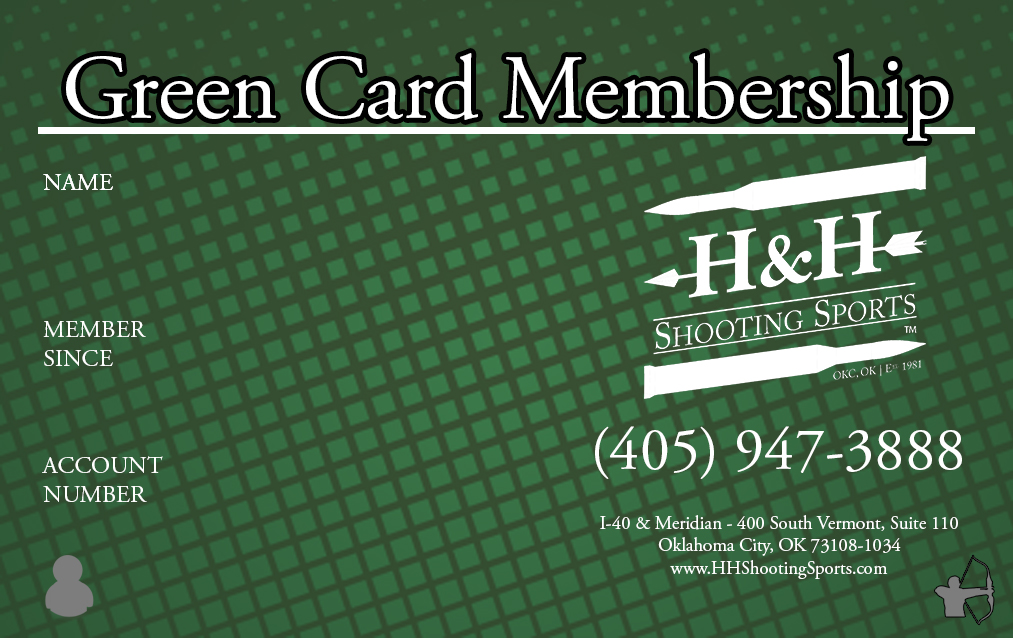 Gun Range Blue Card Membership for Single - H&H Shooting Sports