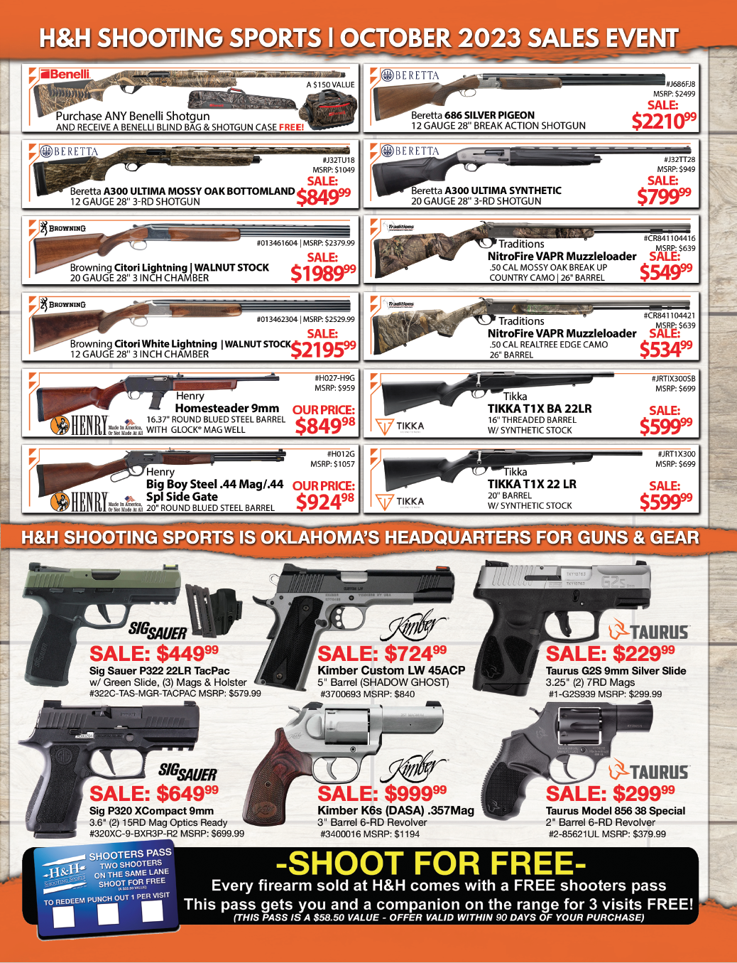 October 2023 Sales Event - Full Sales Ad | H&H Shooting Sports